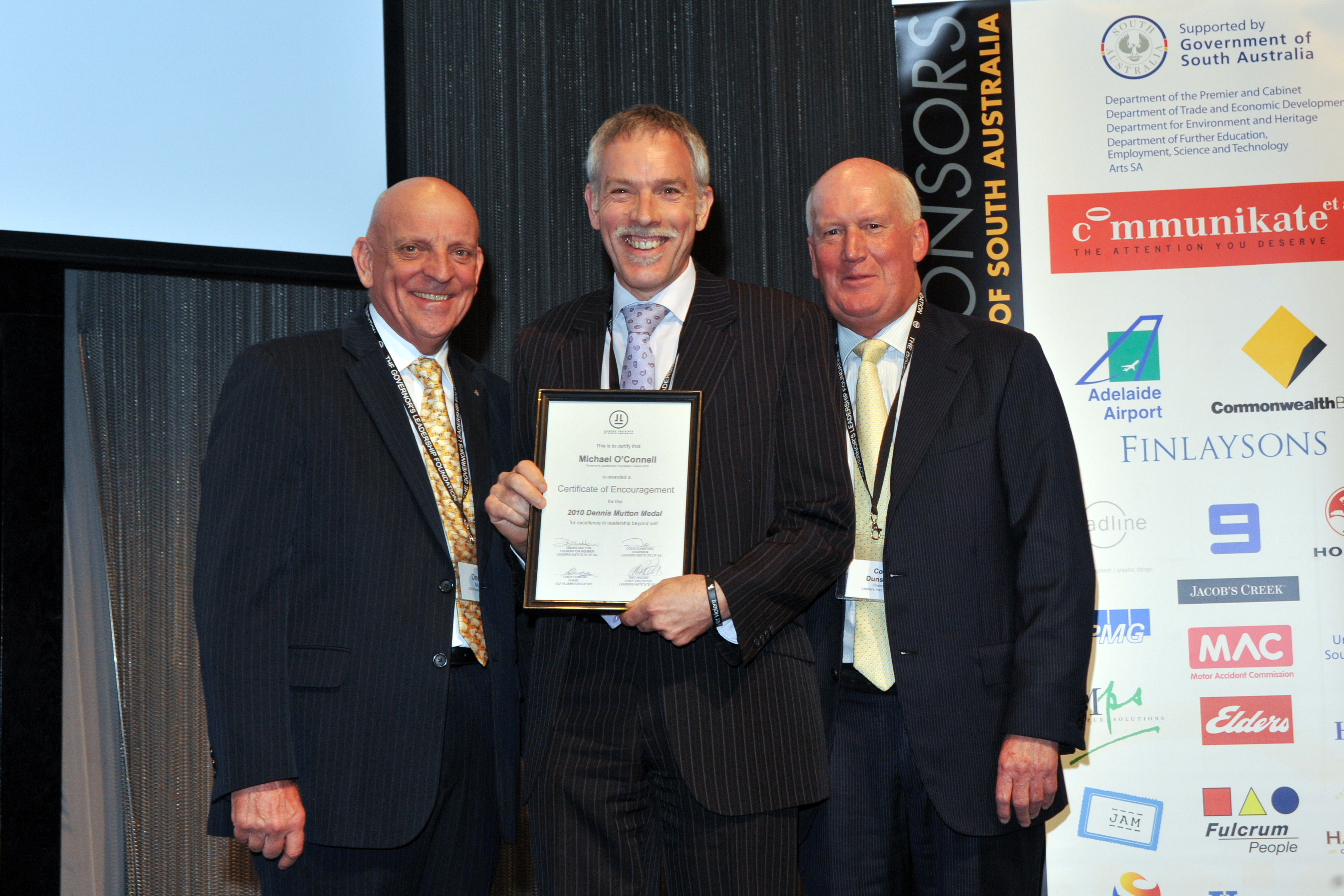 2010 Certificate of Encouragement - Michael O’Connell, AM APM